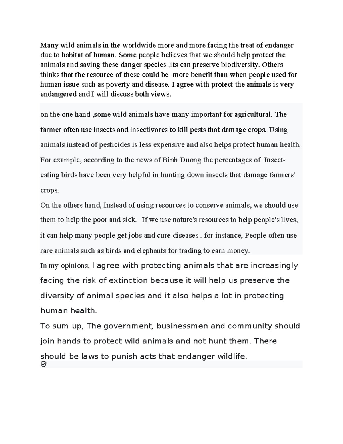 Essay Notes: Protecting Endangered Species and Biodiversity - Studocu
