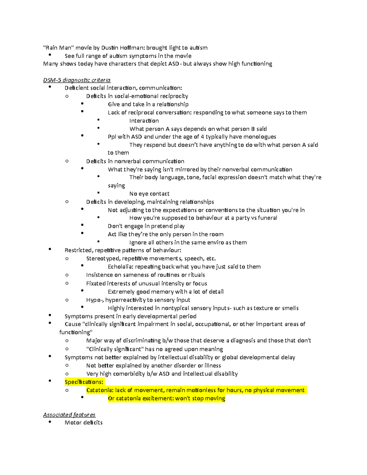2AP3- ASD notes - "Rain Man" movie by Dustin Hoffman: brought light to ...