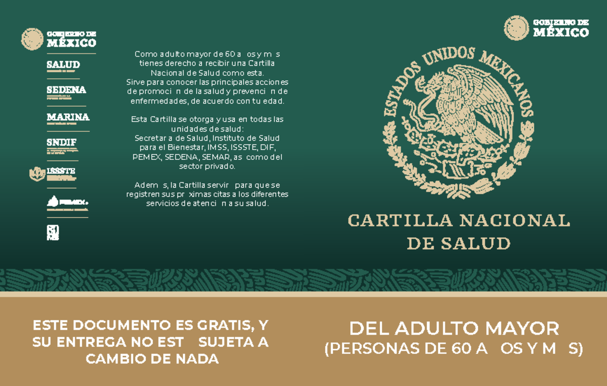 Cartilla Nacional de Salud para Adultos Mayores (60+) - BR - Studocu