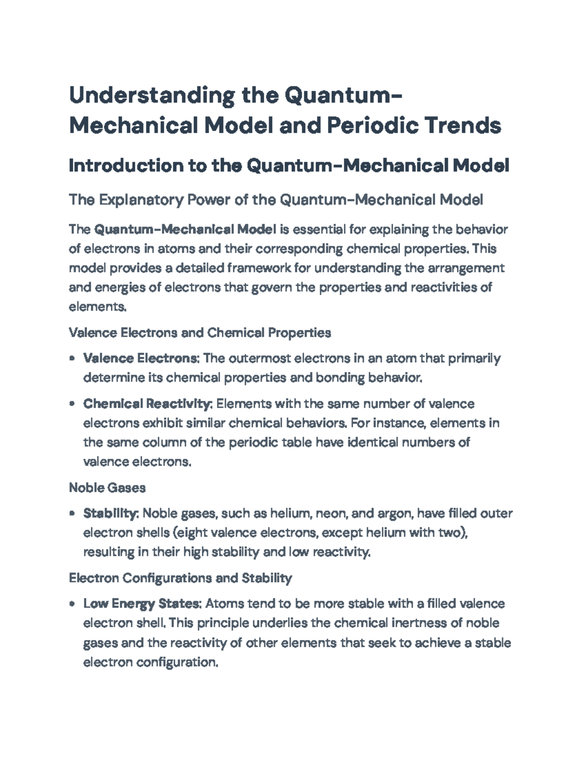 Quantum-Mechanical Model & Periodic Trends: Insights from Chapter 9 ...