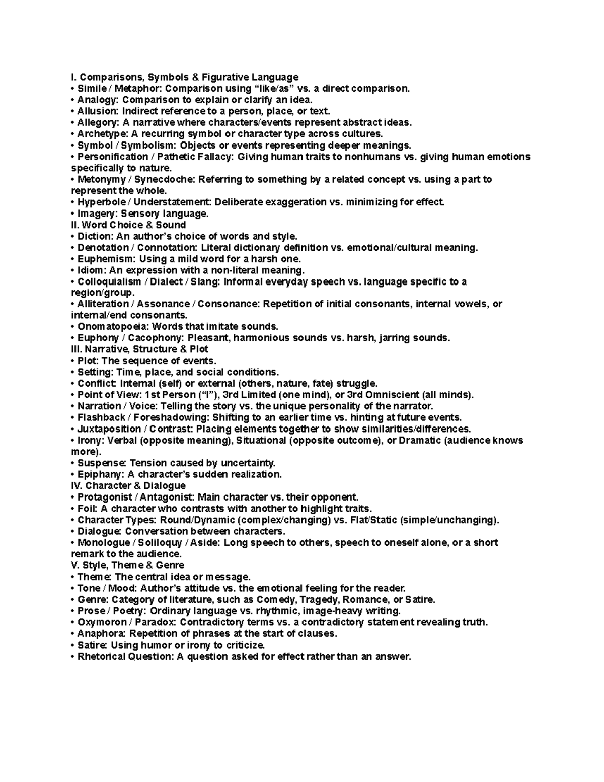 Unit 1 AP English: Figurative Language, Word Choice, and Narrative ...