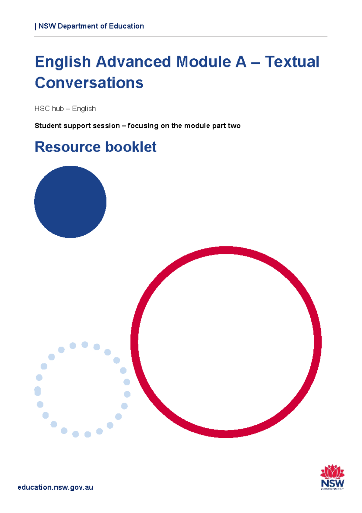 English Advanced Module A: Textual Conversations Part 2 Student Booklet ...