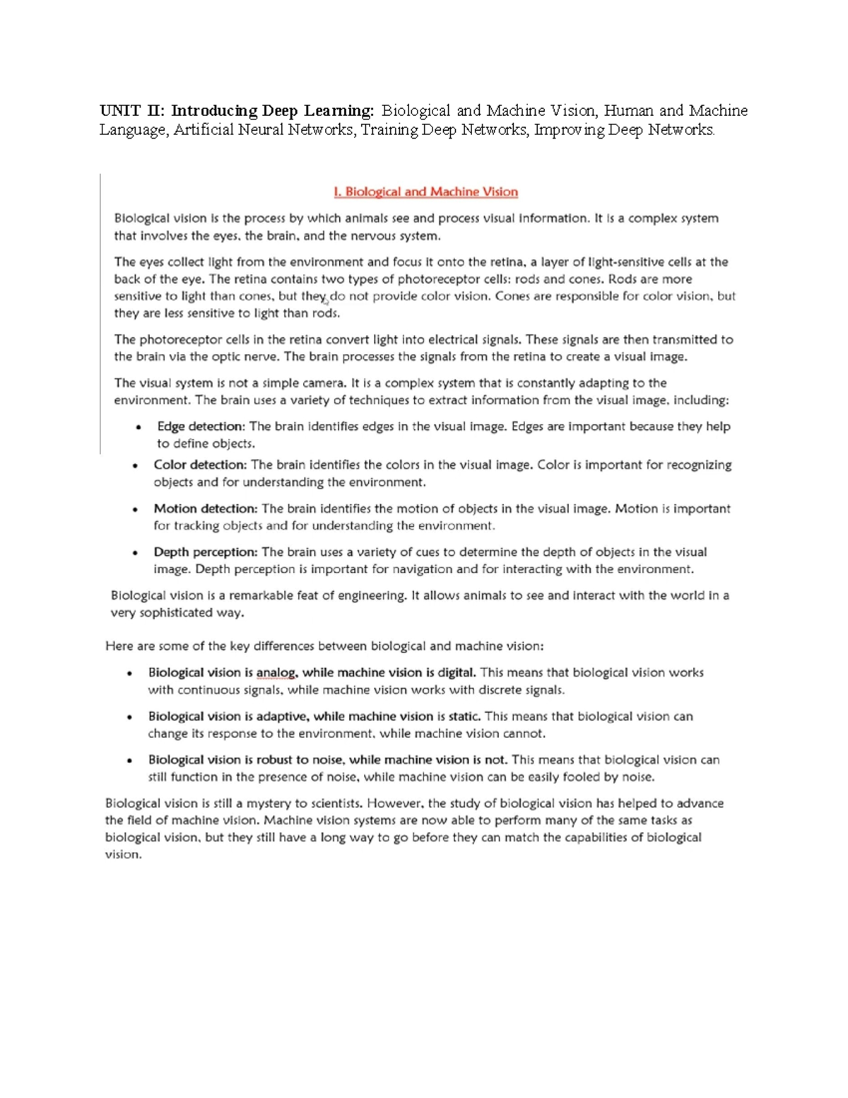 UNIT II: Deep Learning Overview - Machine Vision, NLP, and Neural ...