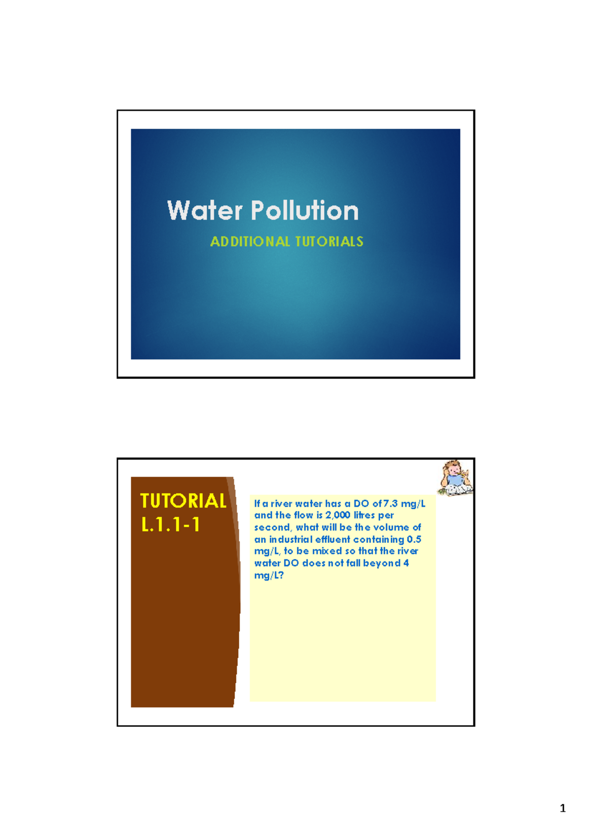 Water Pollution Tutorial Questions: DO Analysis & EPA Compliance - Studocu