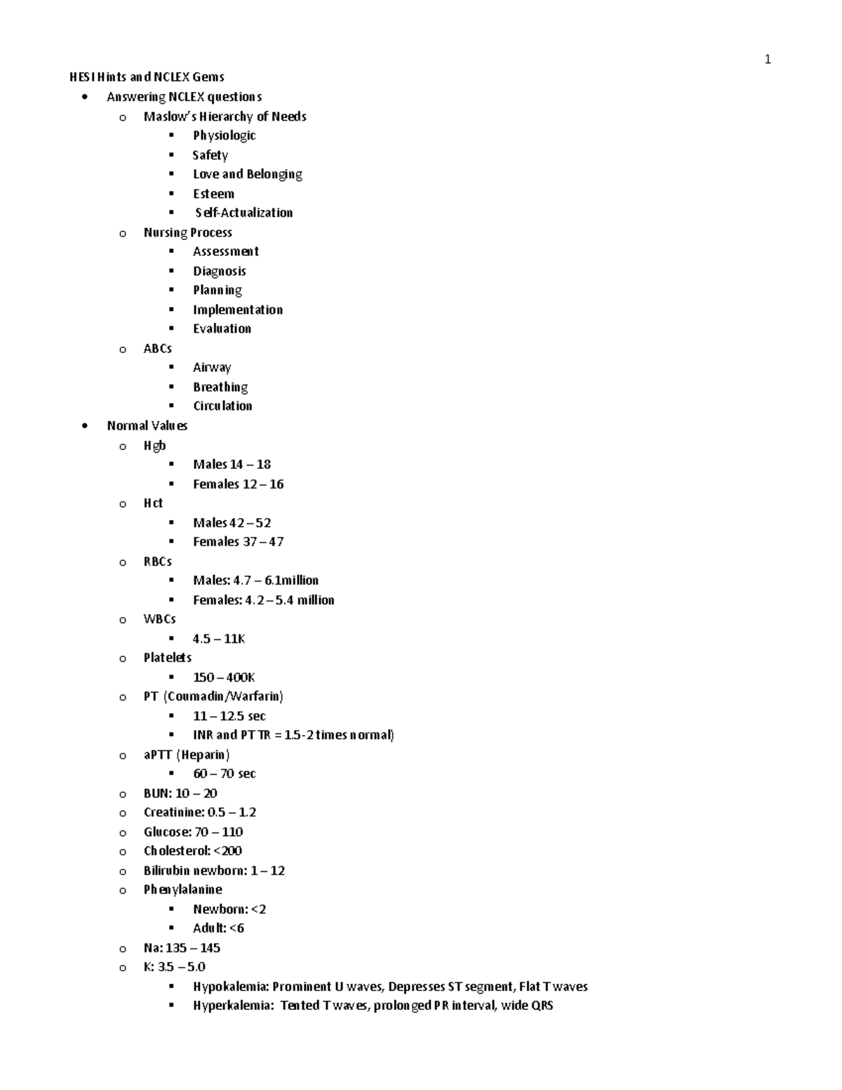 HESI Hints & NCLEX Gems: Key Concepts for NCLEX Success - Studocu