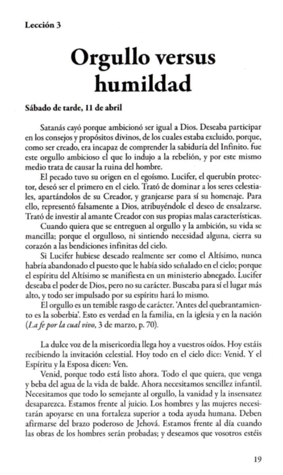 Lección 3: Orgullo vs Humildad - Reflexiones y Enseñanzas - Studocu