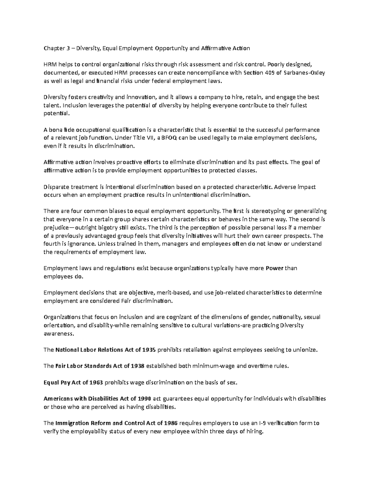 Chapter 3 Diversity Equal Employment Opportunity and Affirmative Action ...