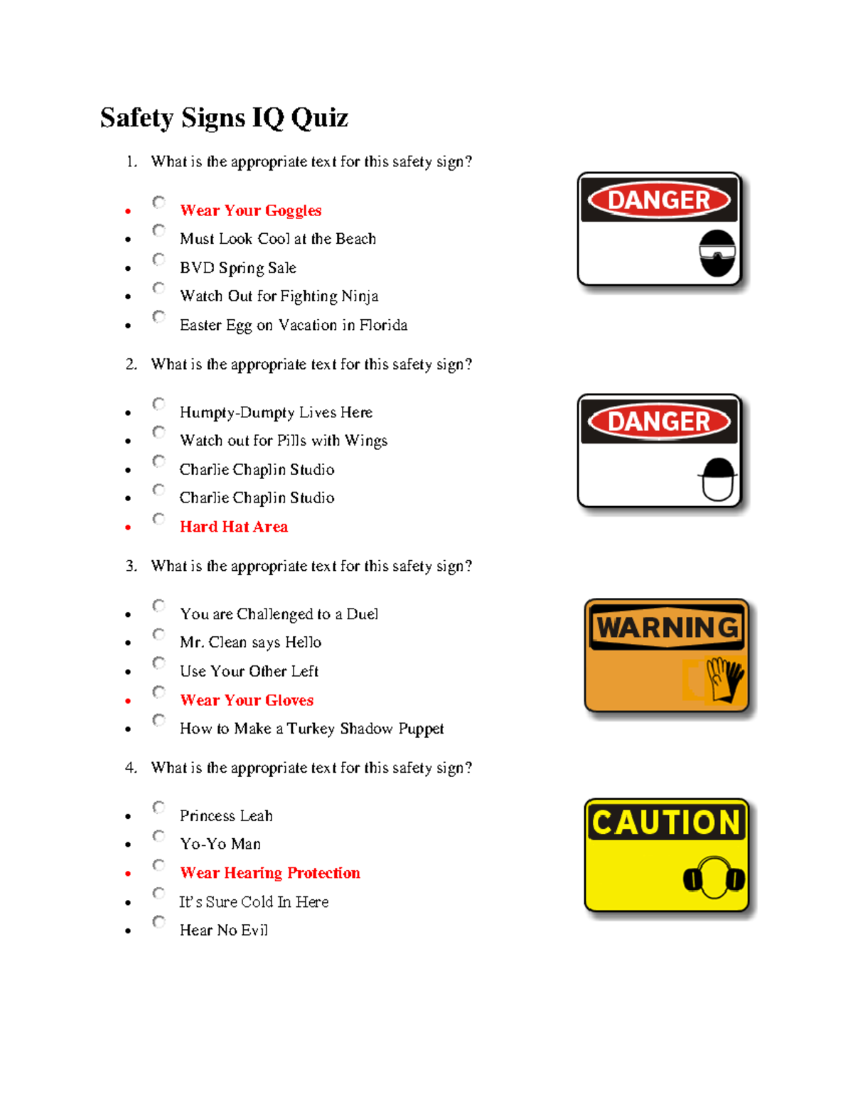 Safety Signs IQ Quiz: Understanding Construction Signage - Studocu