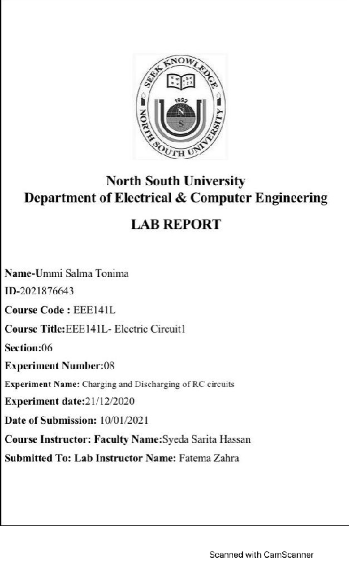 Charging and Discharging of RC Circuits - EEE 141 Lab Report - Studocu