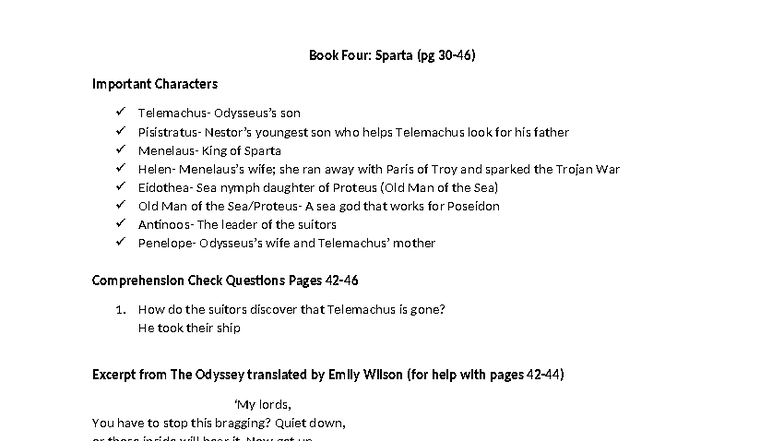 Ody Graphic Novel Questions: Key Characters & Themes in Books 4-5 - Studocu