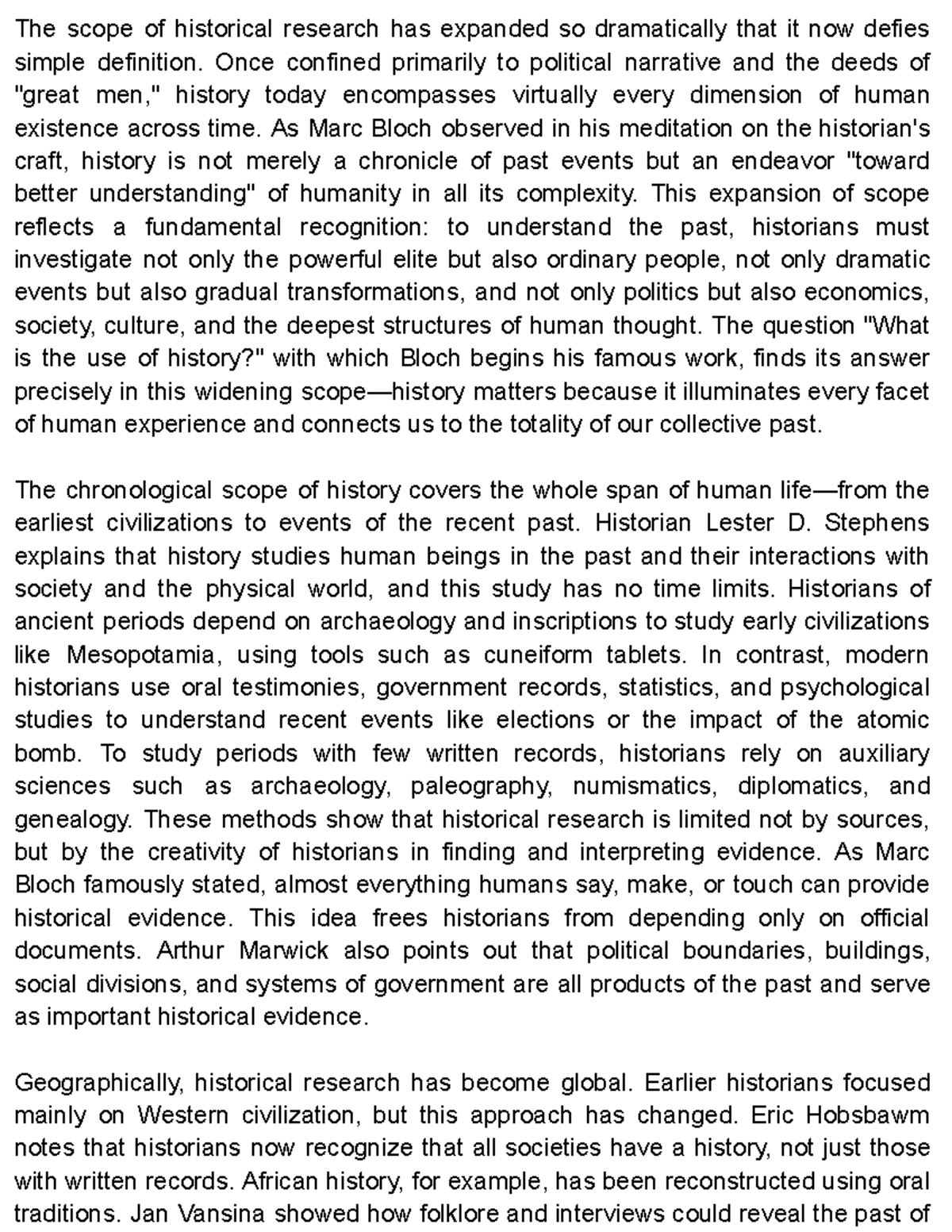 RM-2 - The Expanding Scope of Historical Research and Its Methods - Studocu