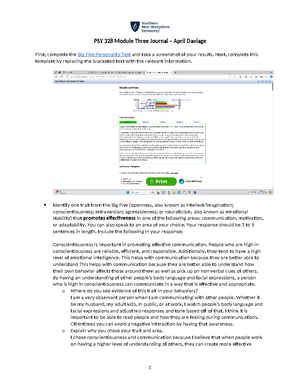 PSY 355 Module Five Milestone - PSY 355 Module Five Milestone Complete ...