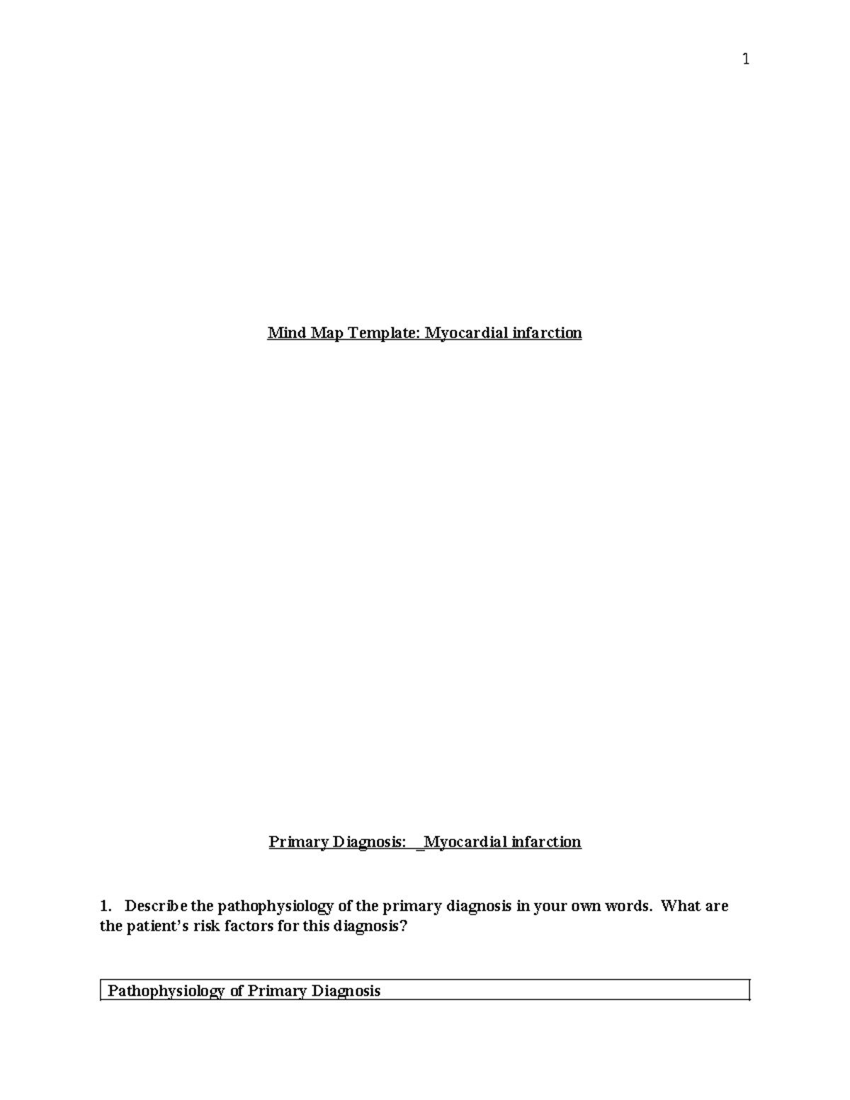 Myocardial Infarction: Mind Map Overview and Diagnosis (MED101) - Studocu