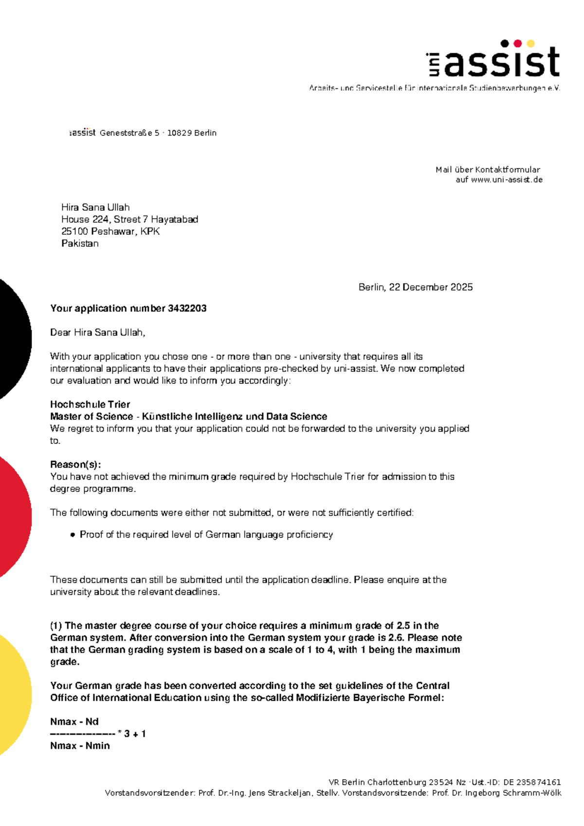 Prüfergebnis (32) - Hochschule Trier Master Application Review - Studocu