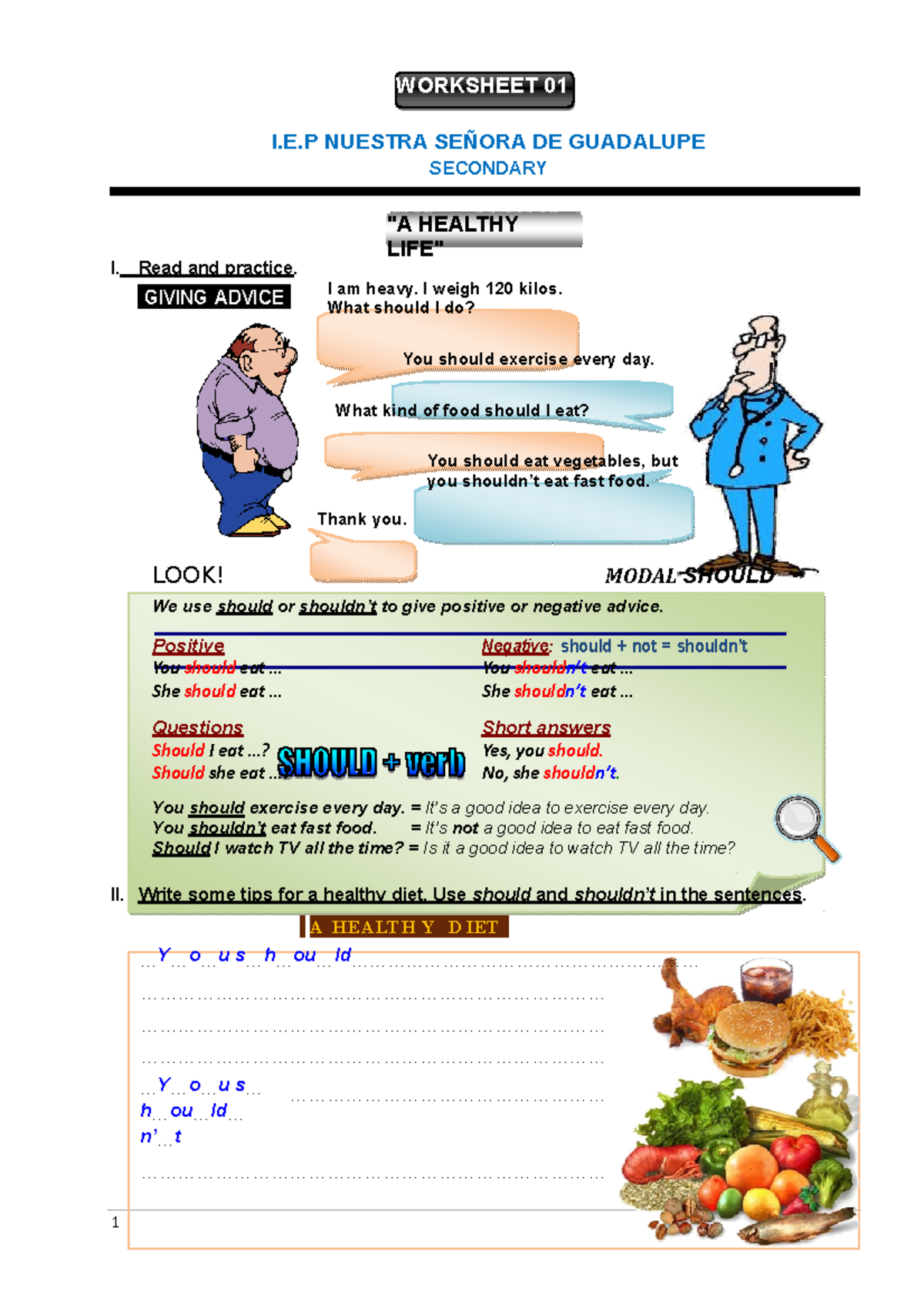 Lesson 01 - Healthy Living Advice for Secondary Students - Studocu
