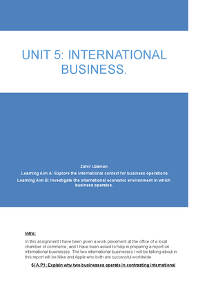 business level 3- unit 21 - assignment 1 - Assignment 1- Unit 21 ...