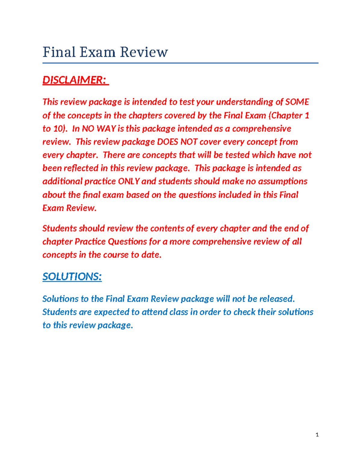 Final Exam Review (Course Code: AKDE) - In-Class Demo Questions - Studocu