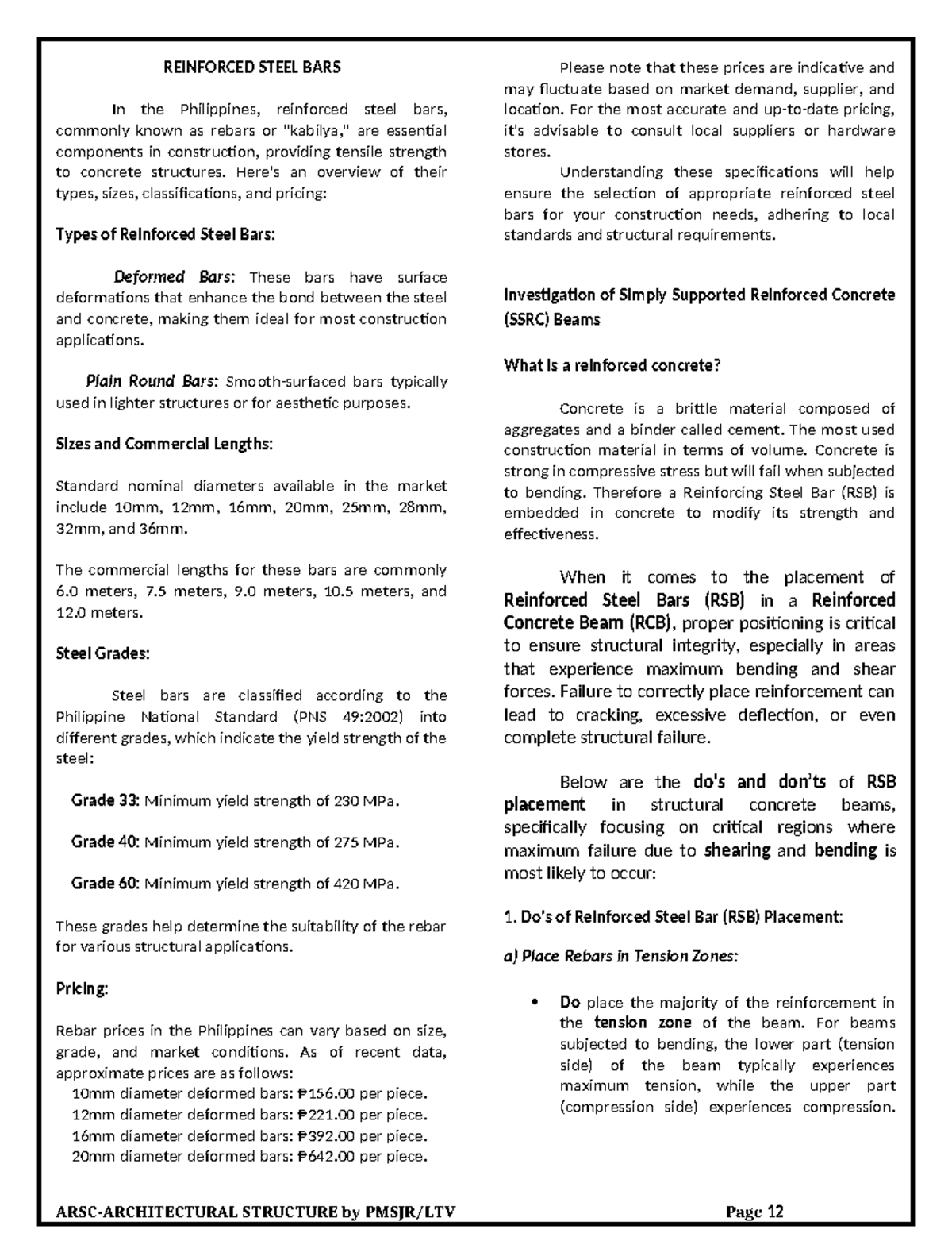Arch 433 handout 2 - Architectural Structures (ARSC 443) LECTURE 2 ...