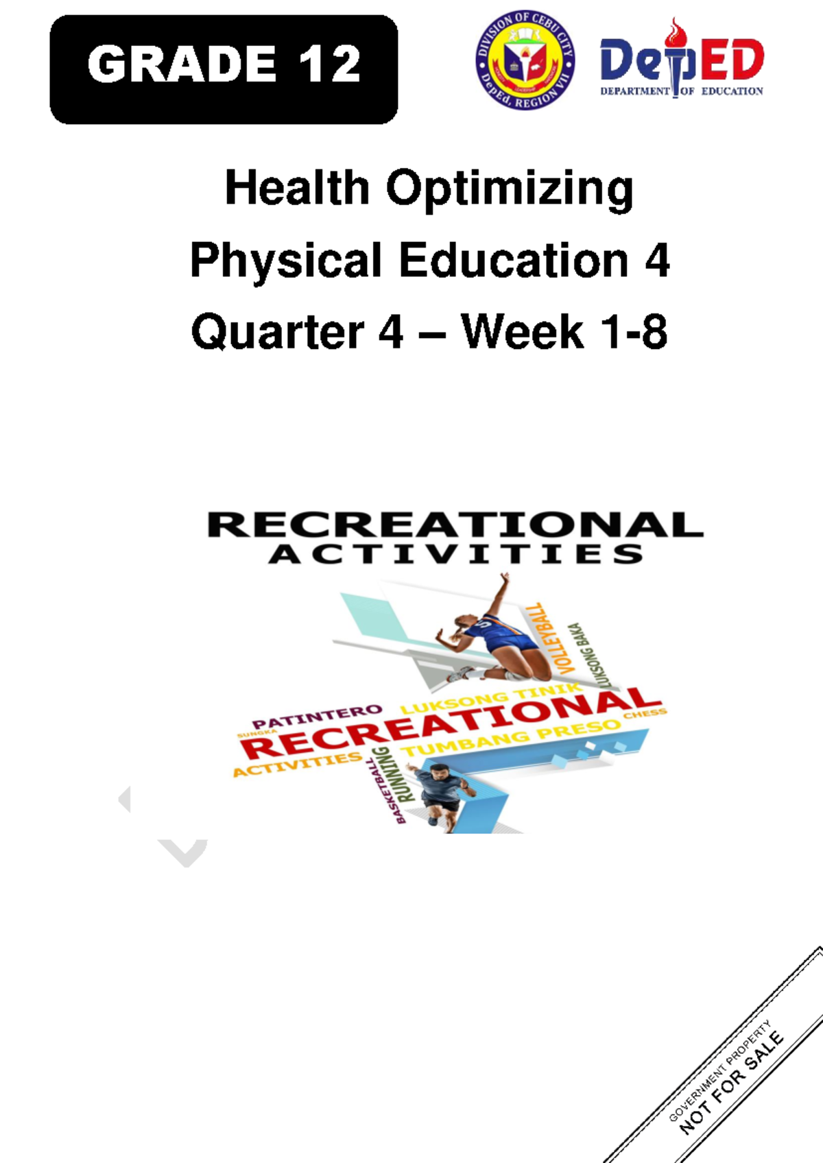 Revised COPY: HOPE 4 Grade 12 Q4 Module on Recreational Activities ...