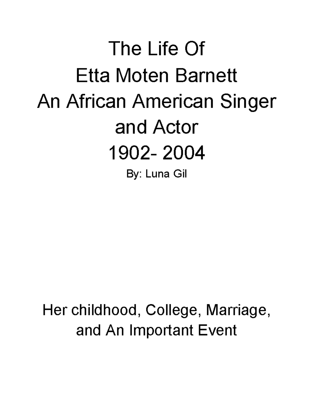 Luna Gil Jaime - Black History Project: Etta Moten Barnett Bio Poster ...