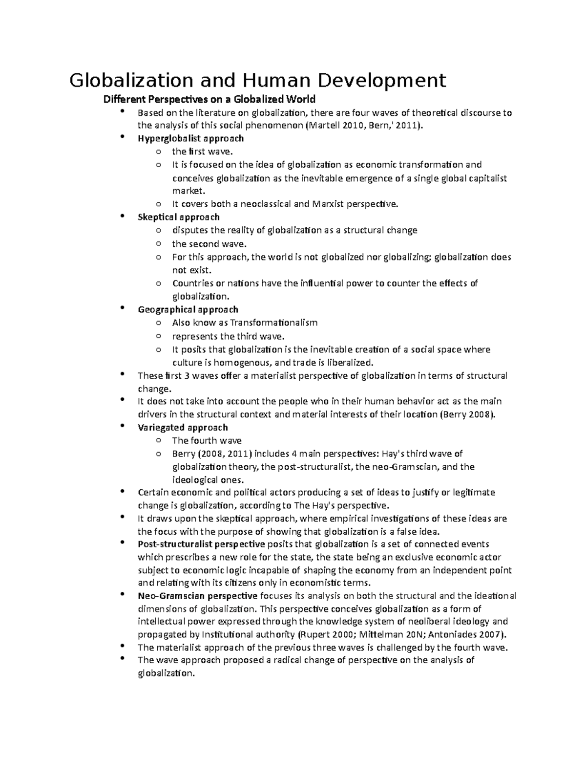 Lesson 8: Globalization's Impact on Human Development Perspectives ...