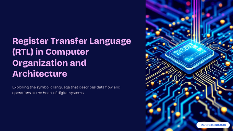 COA PPT: Understanding Register Transfer Language (RTL) in Computer ...
