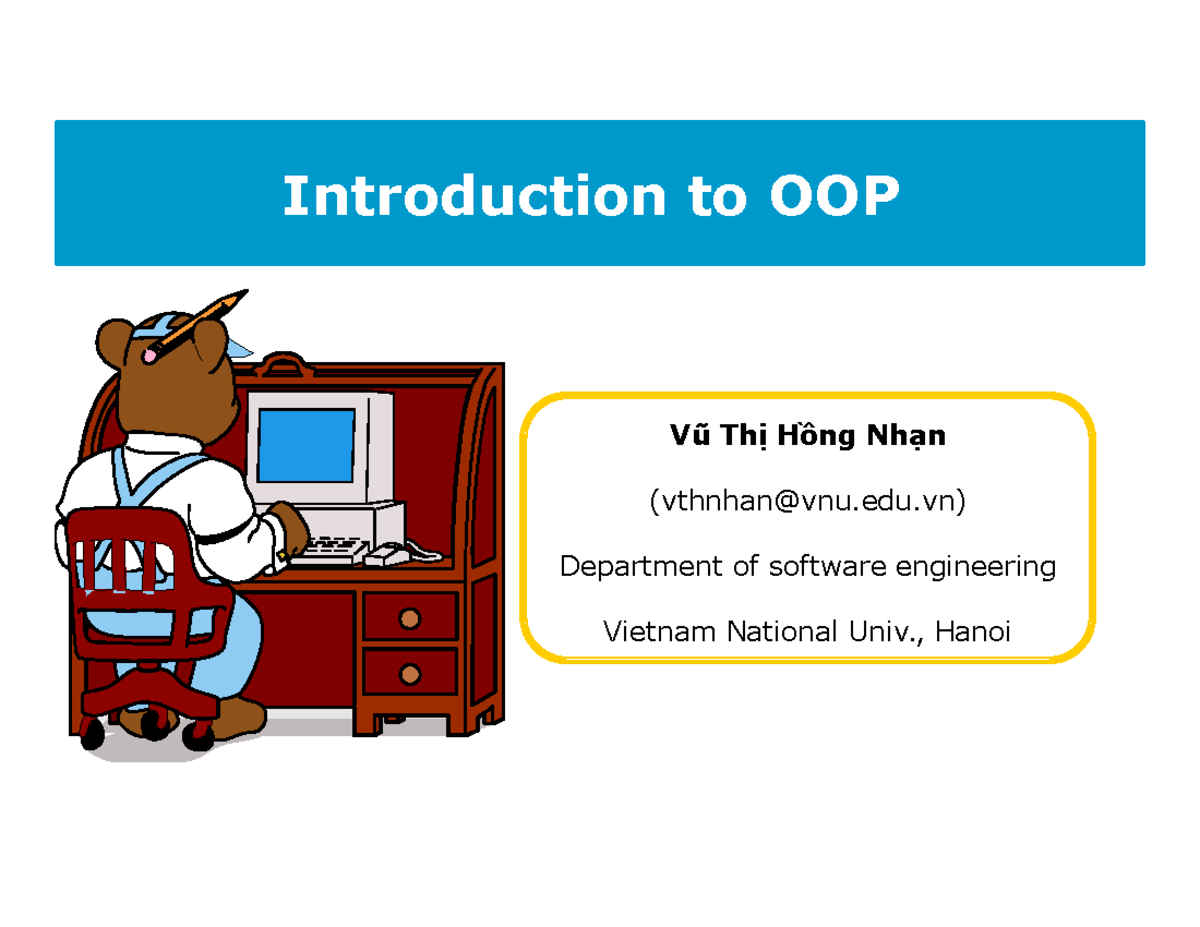 Lec 1: Intro to Object-Oriented Programming (OOP) in Java - Studocu