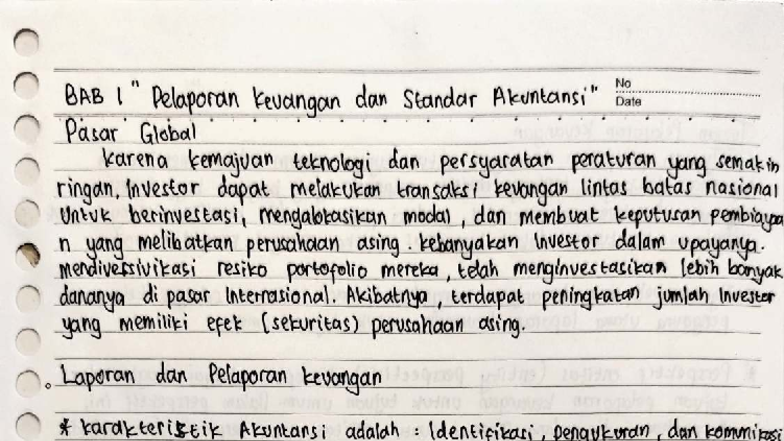 Resume Bab 1-2 AKM1: Pelaporan Keuangan dan Standar Global - Studocu