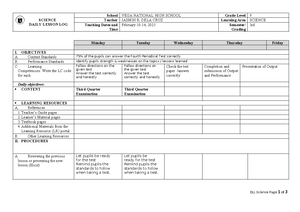 Classroom Observation Dll - SCHOOL VEGA NHS GRADE LEVEL 8 TEACHER NOVO ...