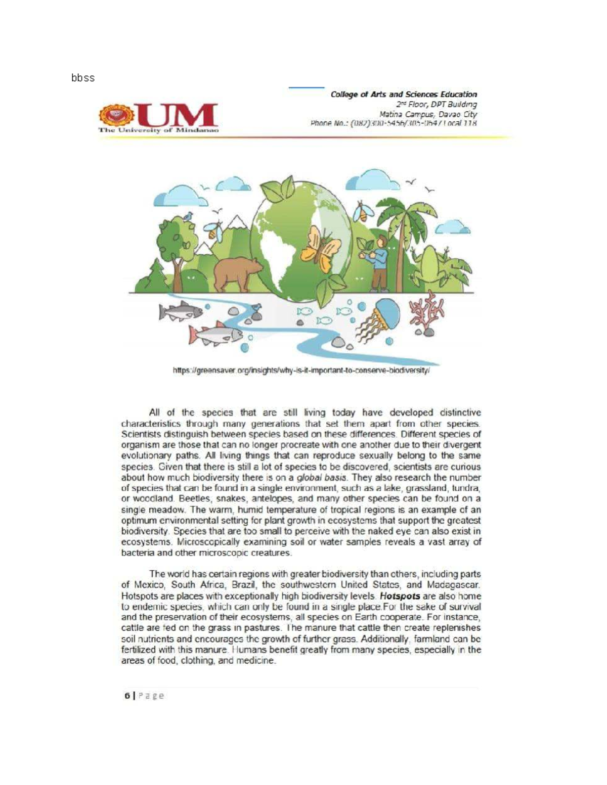 Biodiversity and Human Impact on Ecosystems: A Study (BIO 101) - Studocu