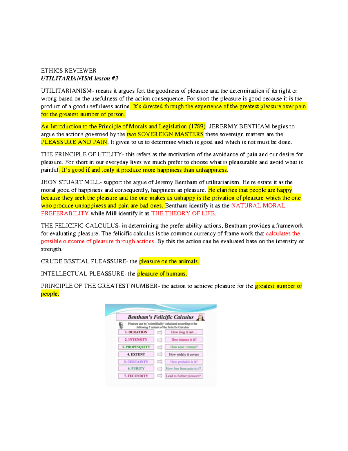 Ethics 101 - Lesson 3: Understanding Utilitarianism Principles - Studocu