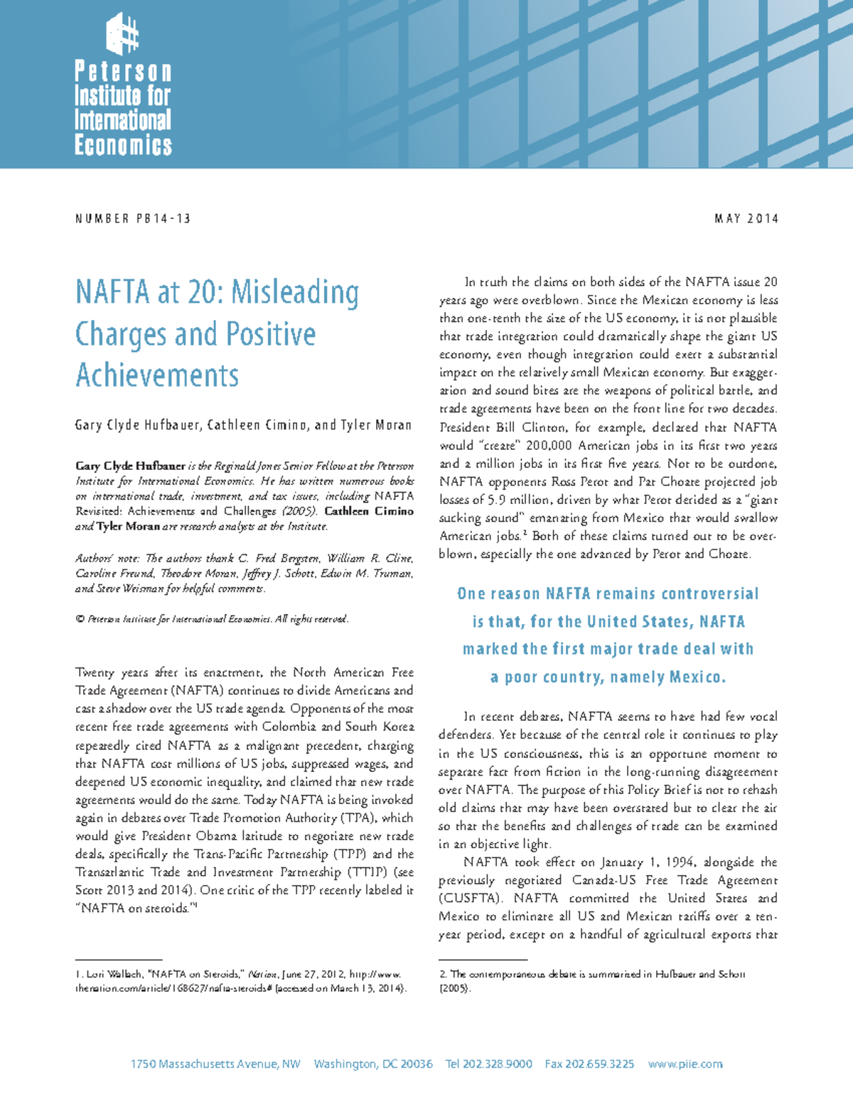 NAFTA at 20: Economic Impact and Trade Deficits Analysis - Studocu