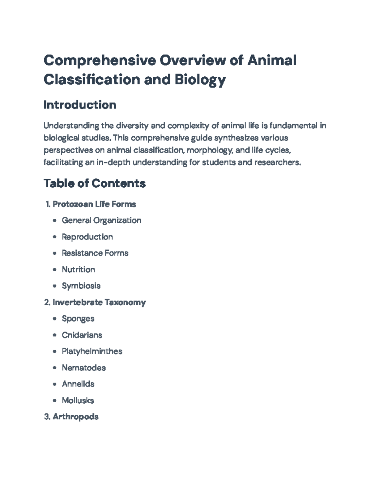 Comprehensive Guide to Animal Classification and Biology ...