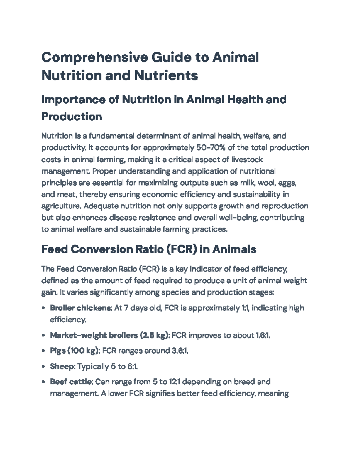 Comprehensive Guide to Animal Nutrition & Health: Principles ...