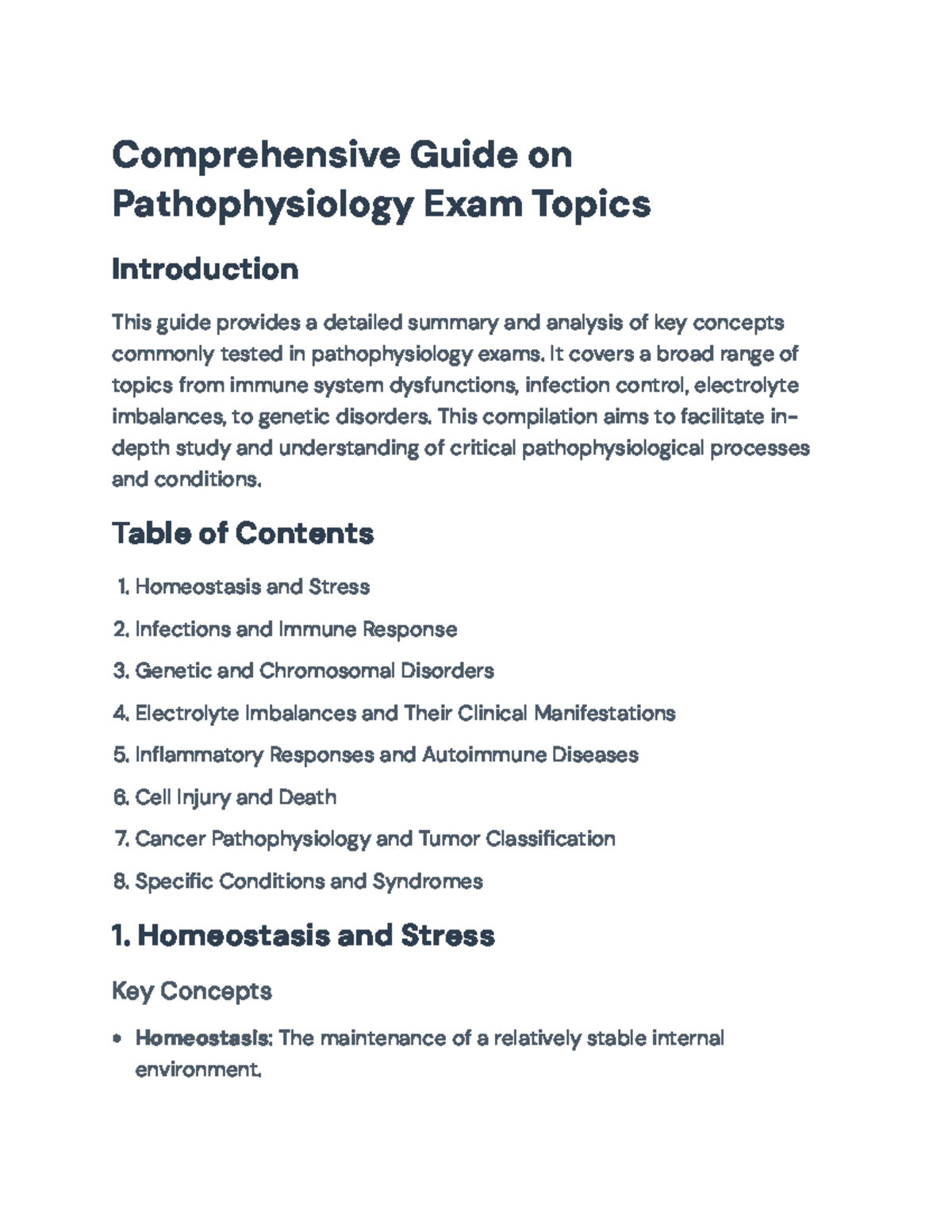 Pathophysiology Exam Review: Key Topics & Concepts - Comprehensive ...