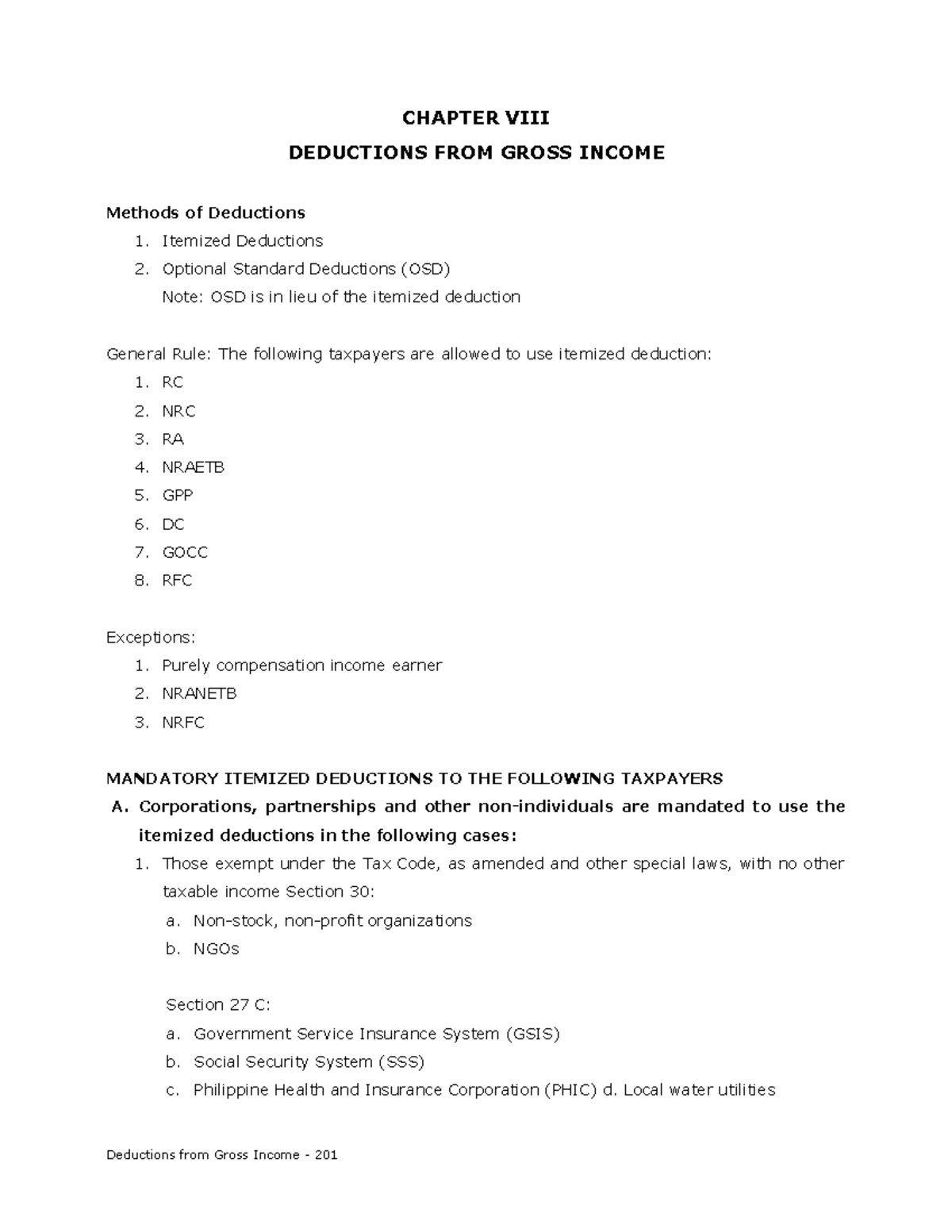 Deductions from Gross Income: Understanding Taxpayer Methods and Rules ...