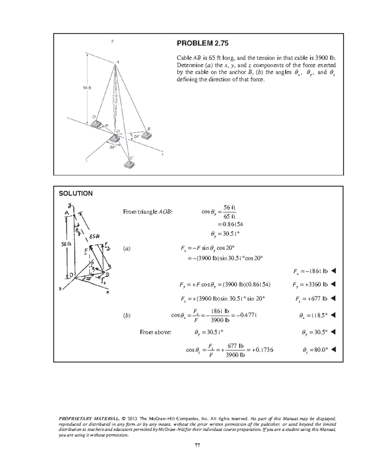 Physics Principles: Vector Forces in Cable Tension Analysis - Studocu