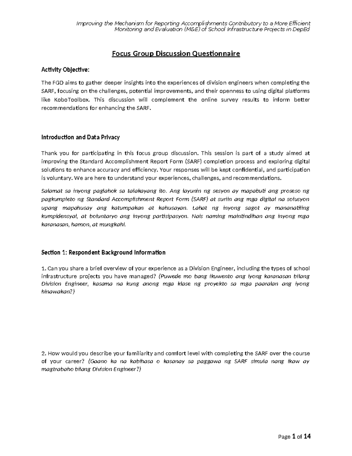 DAP-CP FGD-Questionnaire-for-pilot-testing-in-NCR - Monitoring and ...