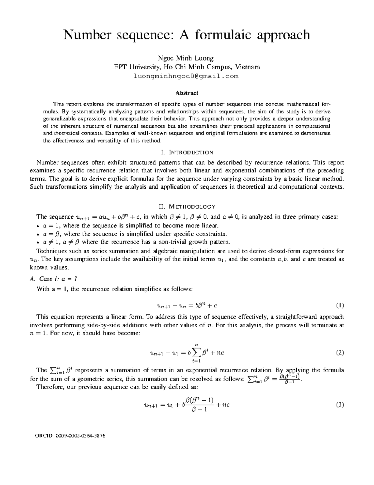 Number Sequences: A Formulaic Approach (MATH 101) - Studocu