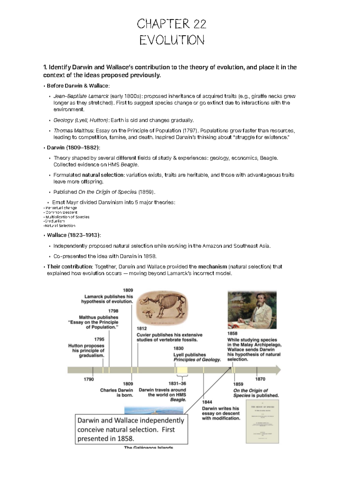 Chapter 22 Biology - Evolution Notes for Exam Preparation - Studocu