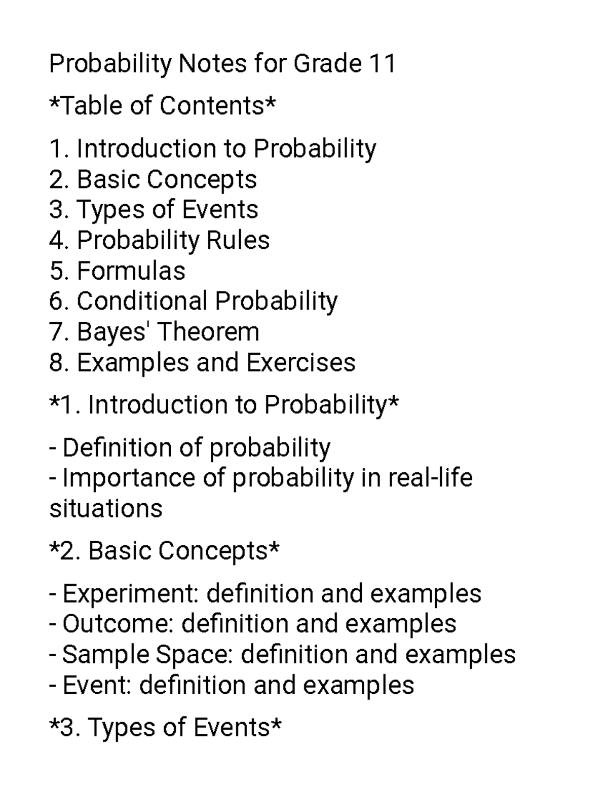 Gr 11 Probability Notes: Key Concepts and Formulas Summary - Studocu
