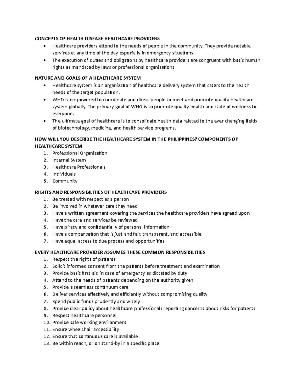 Ethics in Health Care: Concepts and Responsibilities of Providers - Studocu