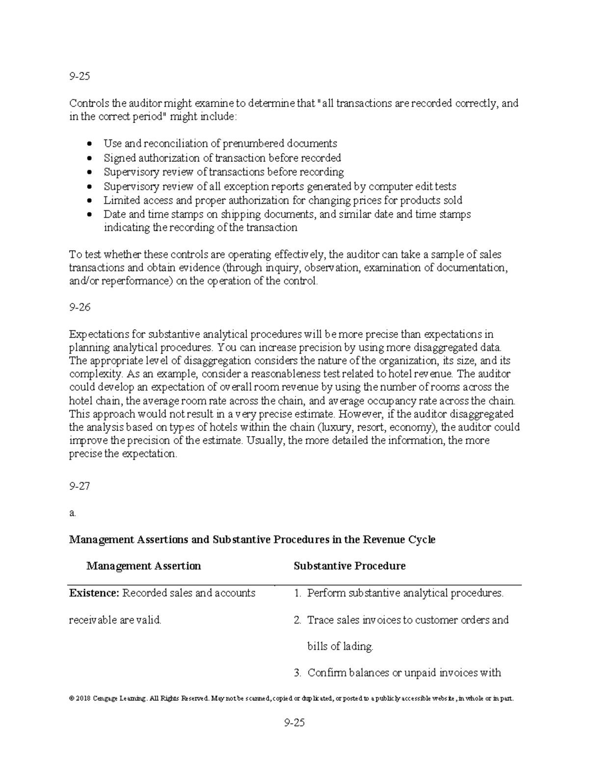 Auditing Controls and Substantive Procedures in Revenue Cycle (ACCT 299 ...