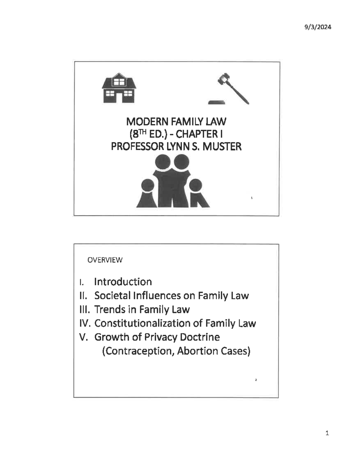Modern Family Law (8th Ed.) - Chapter I Overview and Trends - Studocu