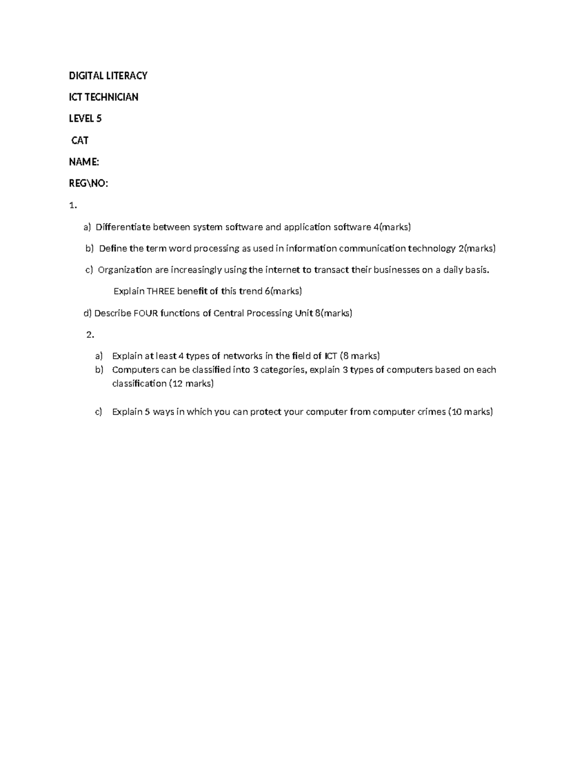 DIGITAL 5 - Lecture Notes on ICT Technician Concepts and Topics - Studocu