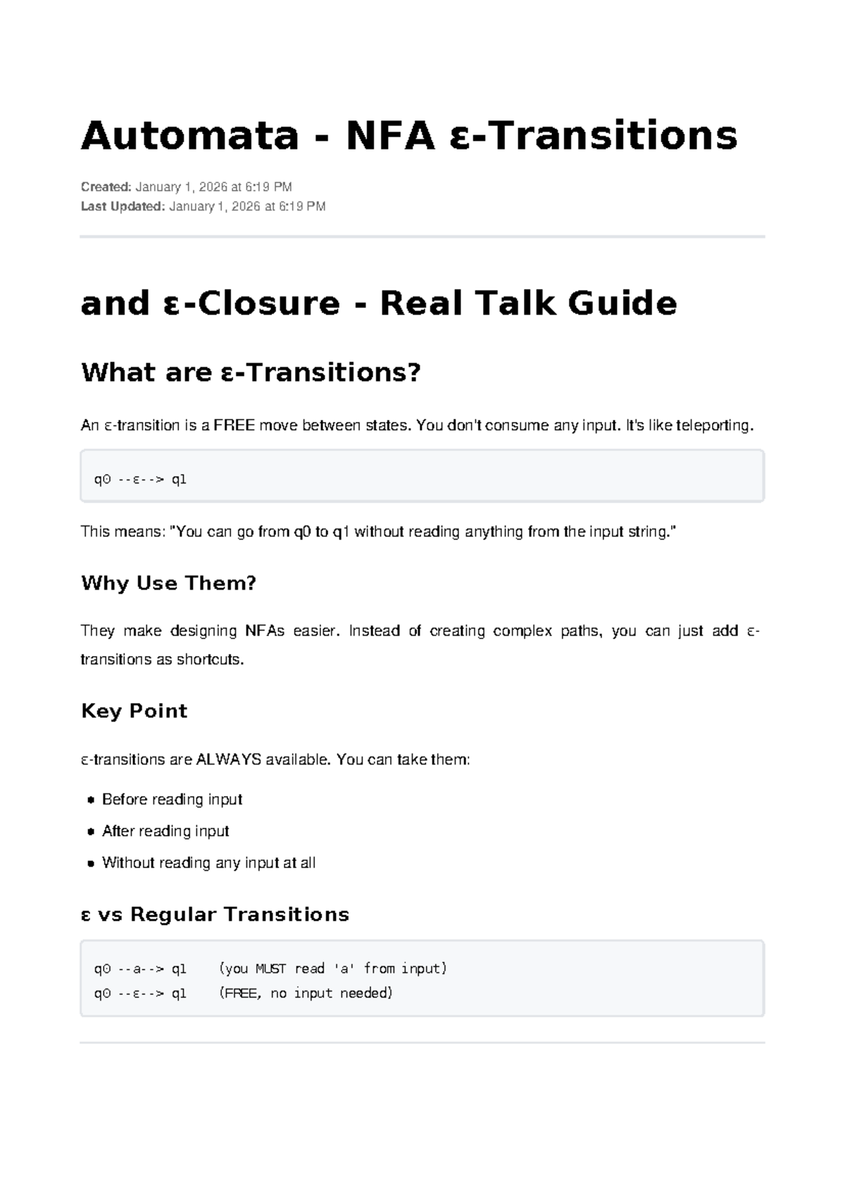 Automata NFA Transitions Guide for CS 101 Final Exam - Studocu
