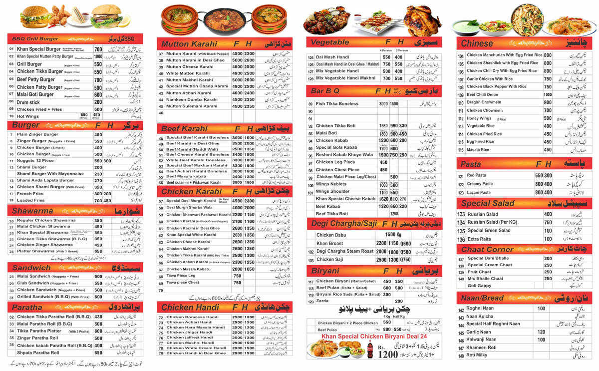 Khan Special Menu F H - BBQ Grill & Karahi Dishes 2026 - Studocu