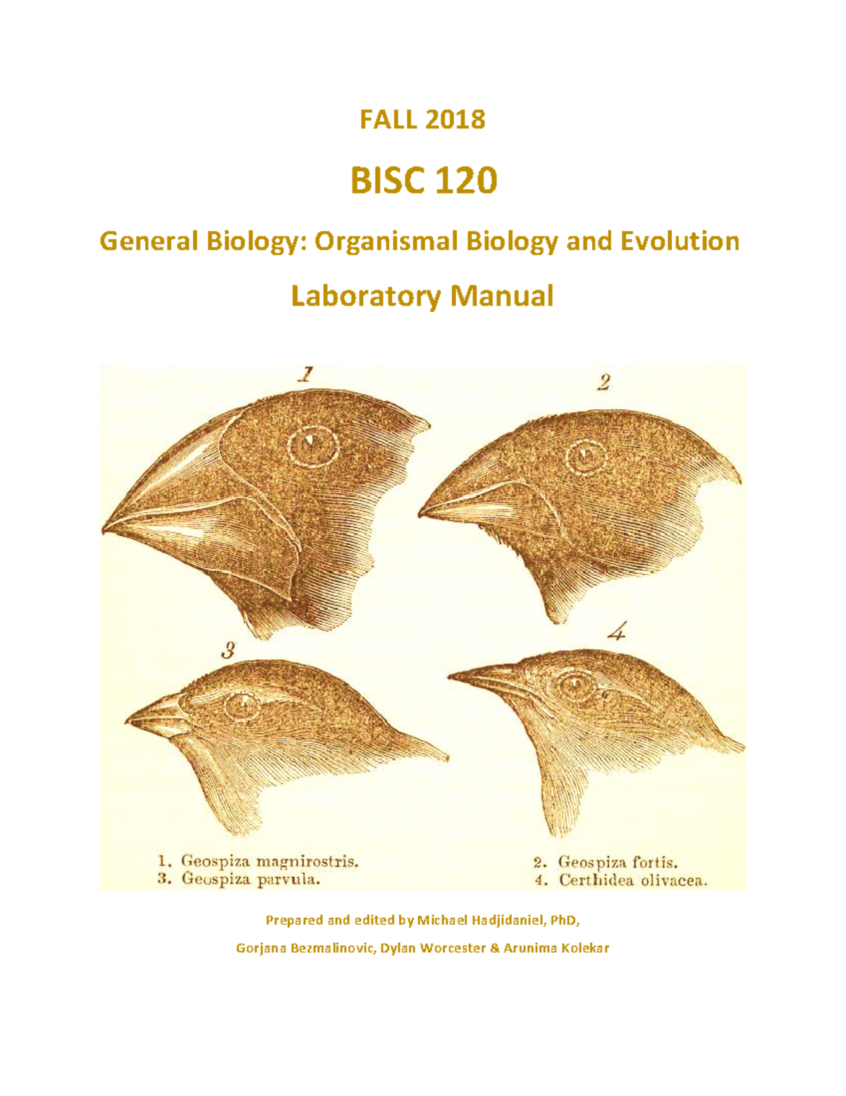 FALL 2018 BISC 120 lab manual - FALL 2018 BISC 12 0 General Biology ...
