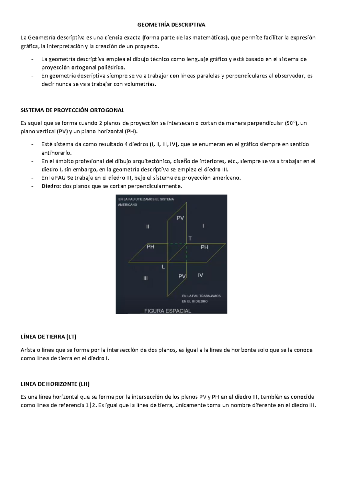 Título: Notas de Clase sobre Geometría Descriptiva - Curso GEOMET 101 ...