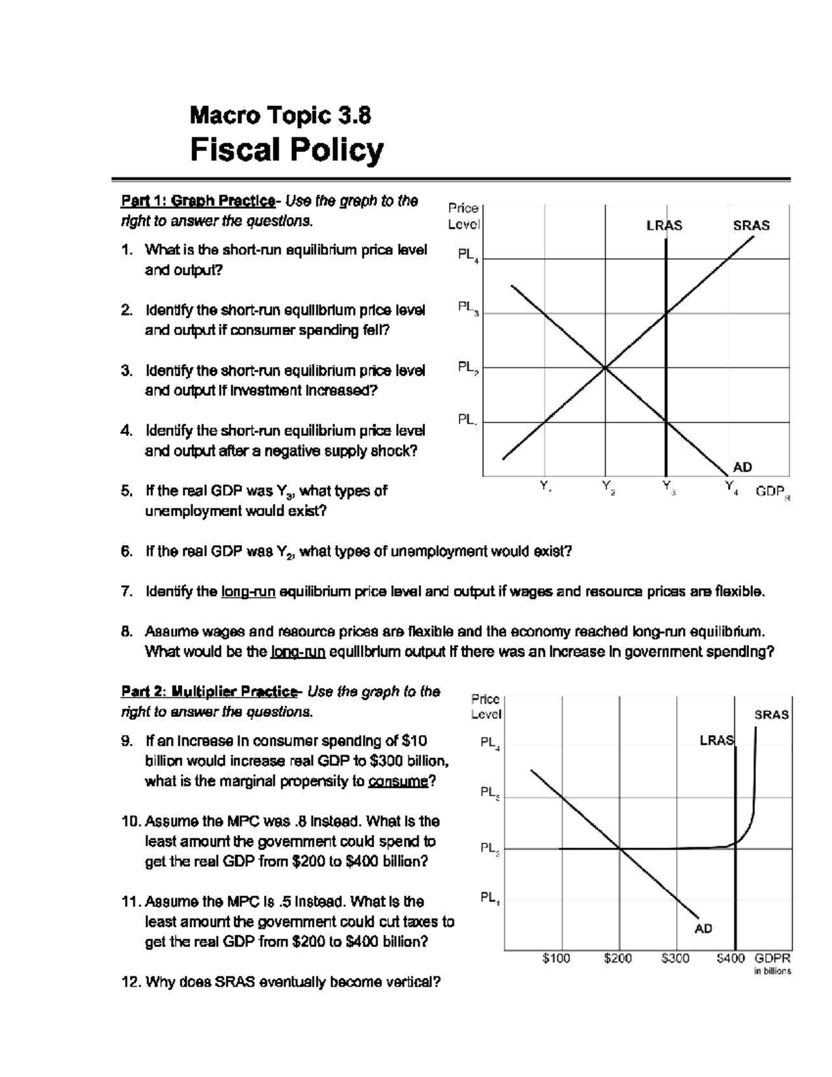 Fiscal Policy Overview & Key Concepts (Worksheet 2) - Studocu